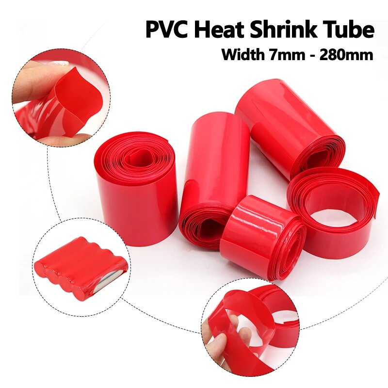 Термоусадочная трубка ПВХ красная 7-280 мм Width 130mm Dia 83mm, 20 Meters