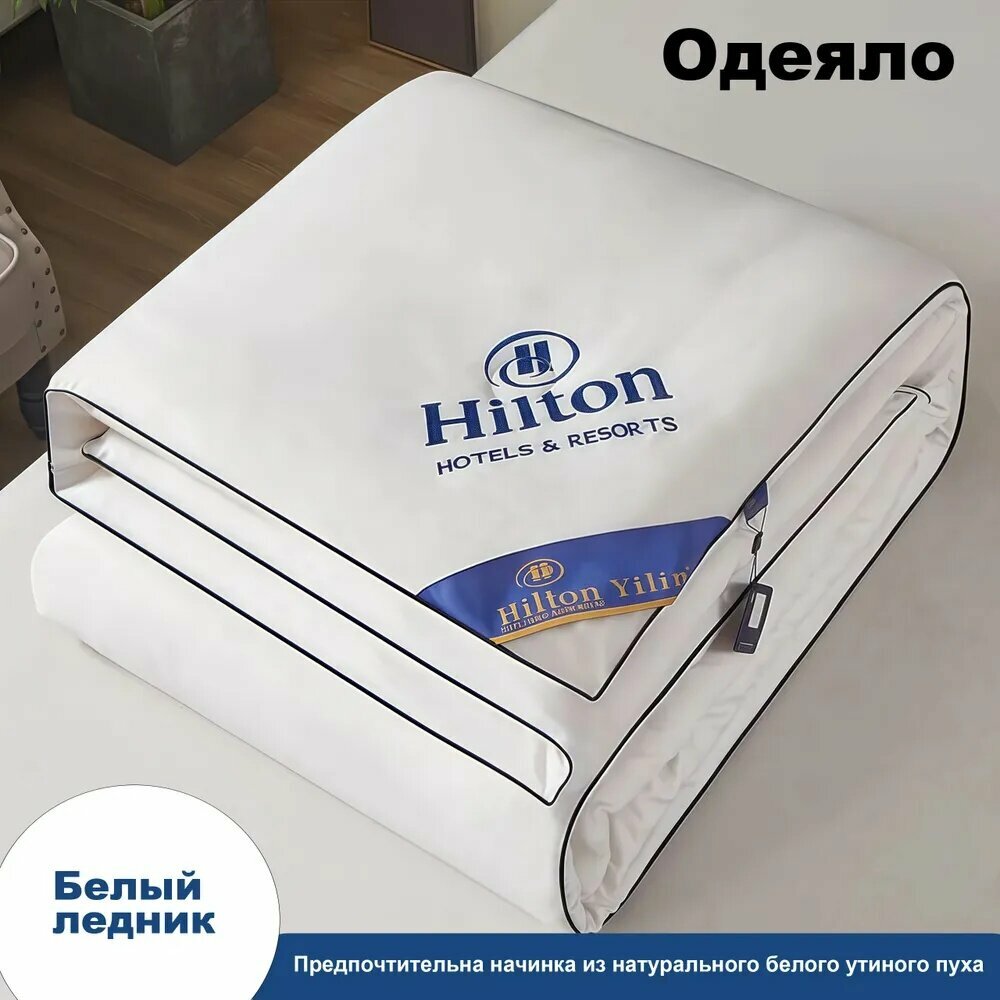 Hilton Одеяло Двуспальный 150x200 см, Всесезонное, с наполнителем Натуральный шелк, комплект из 1 шт