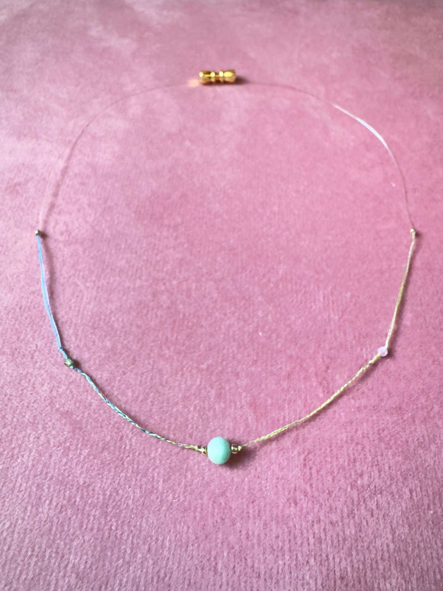 Чокер, пластик, металл, амазонит