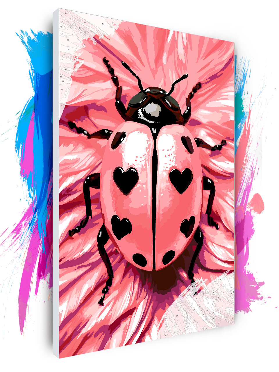Картина по номерам на холсте Божья коровка любви, 70 х 100 см