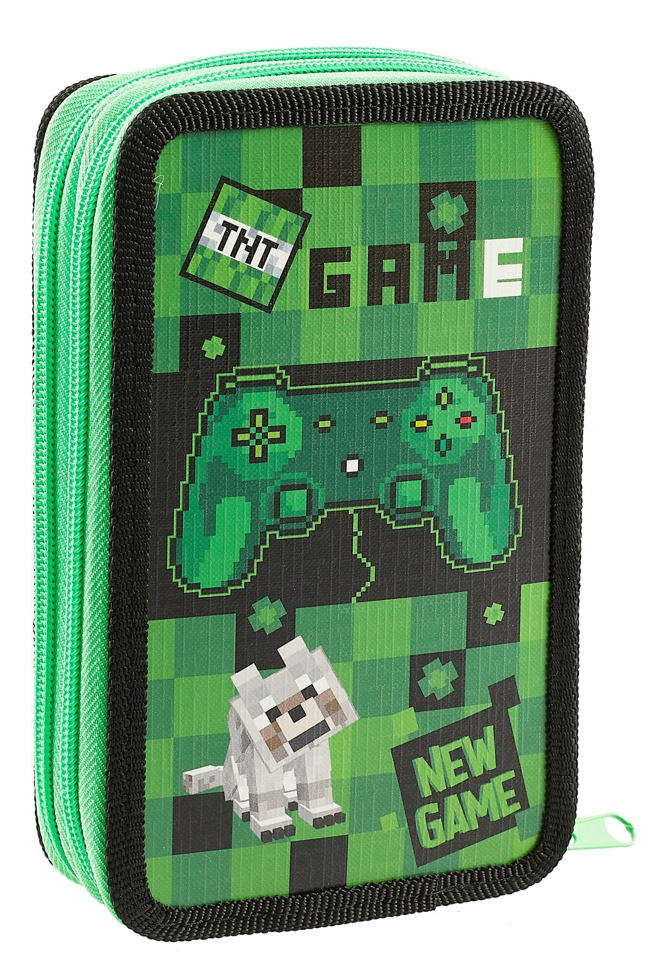 Пенал "Моя игра. Пиксель", на молнии, 2 отделения