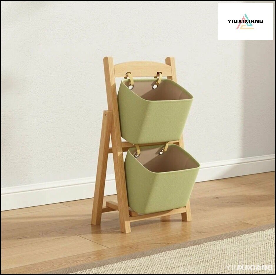 Стеллаж "Детская комната", напольное расположение, массив дерева, зеленый, Двухслойные стеллажи