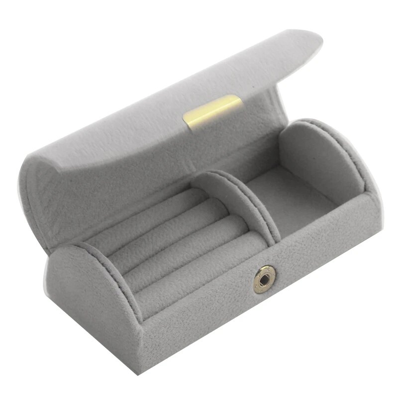 Портативная бархатная коробка для хранения украшений Серый, Light gray