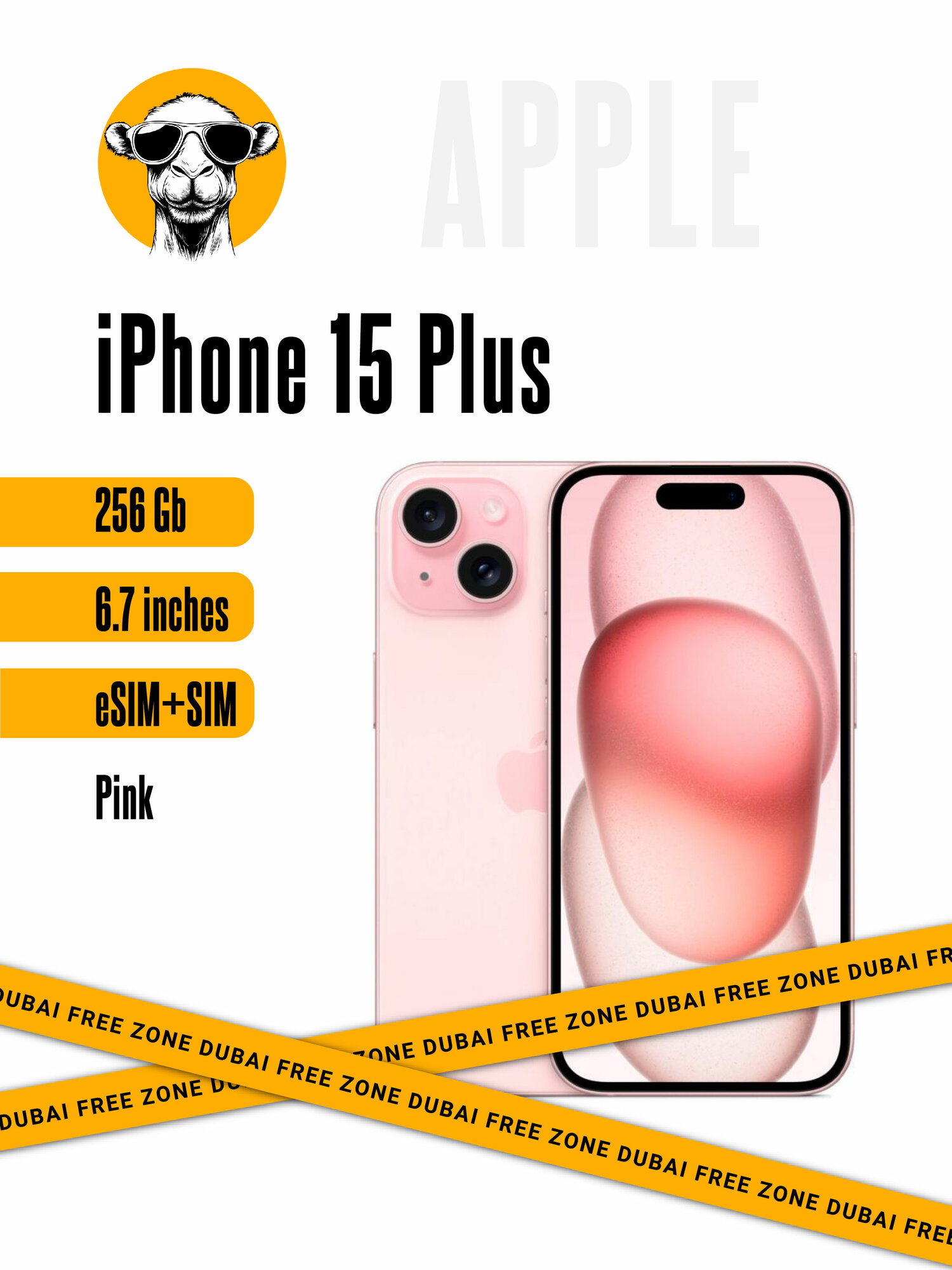 Смартфон iPhone 15 Plus 256GB Pink Sim+E-Sim