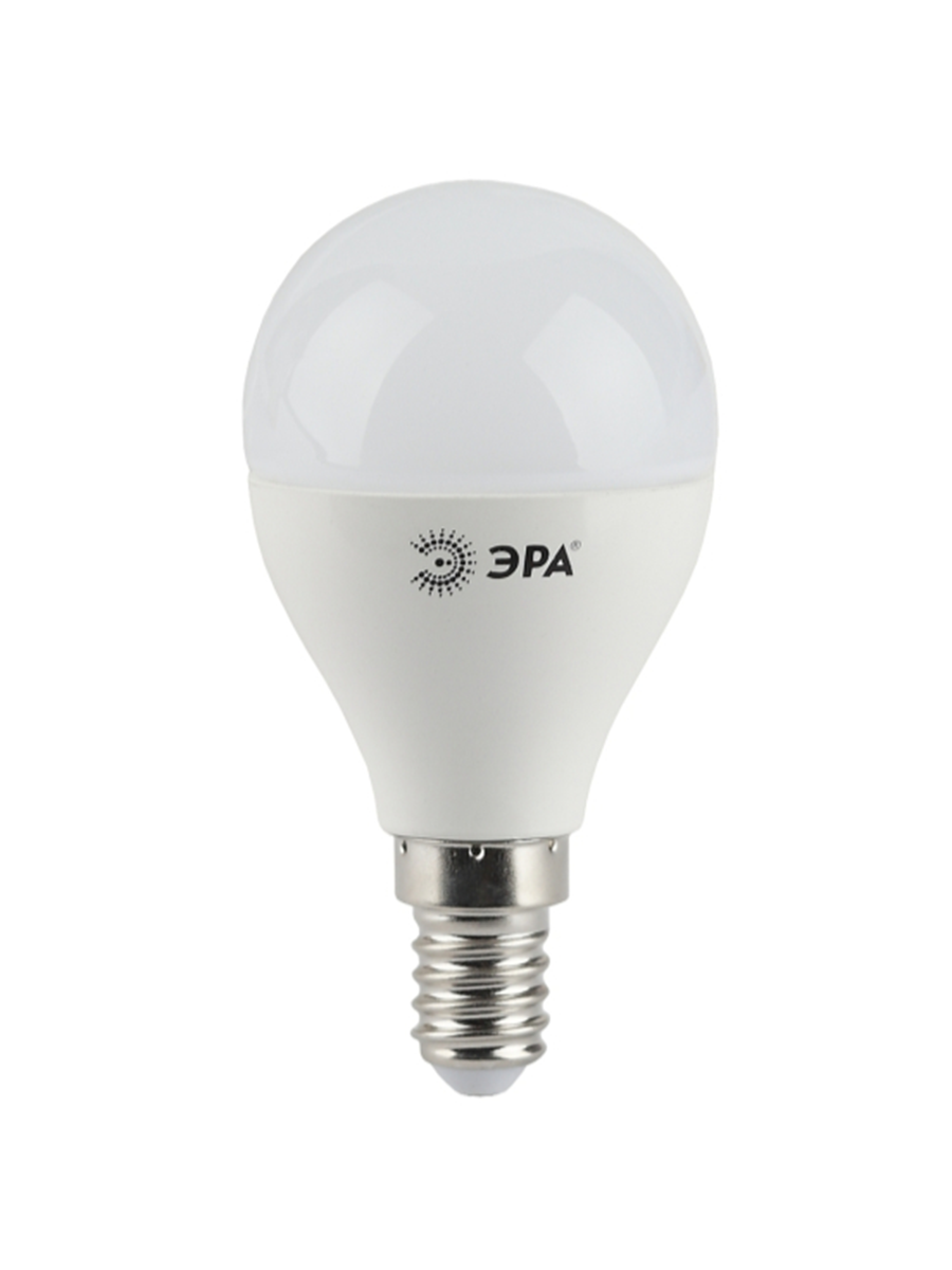 Лампочка светодиодная ЭРА 9Вт, 720Лм, 2700К, Е14, P45, теплый белый свет, шар
