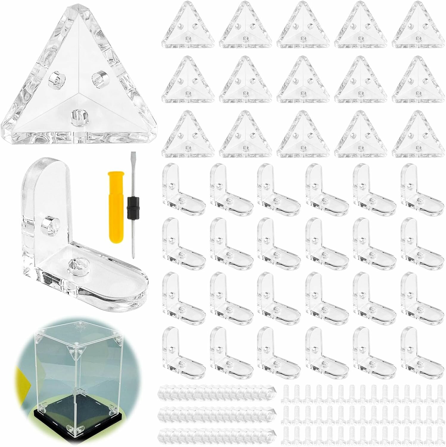 Набор прозрачных акриловых угловых кронштейнов из 41 детали