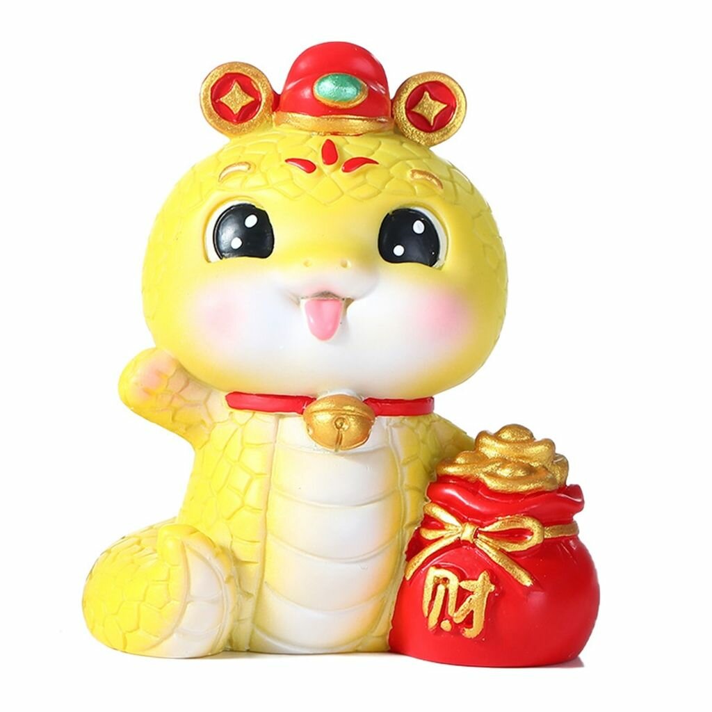 Мини-украшение в виде изящной забавной статуэтки в год китайской Змеи из смолы