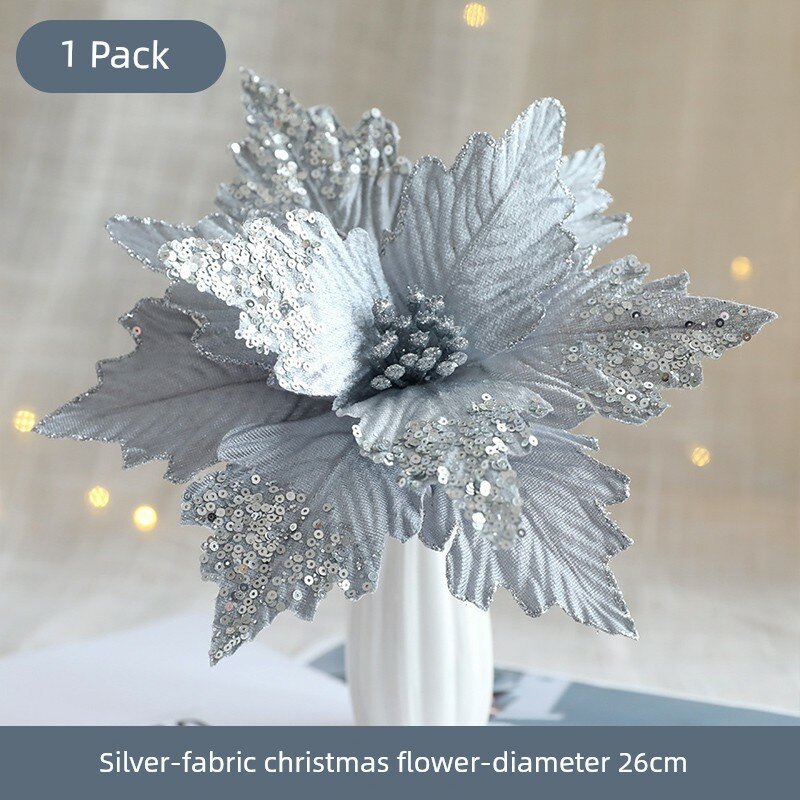 Рождественские украшения в стиле инс, искусственные цветы из ткани, цветочные композиции, украшения для елки, подвесные