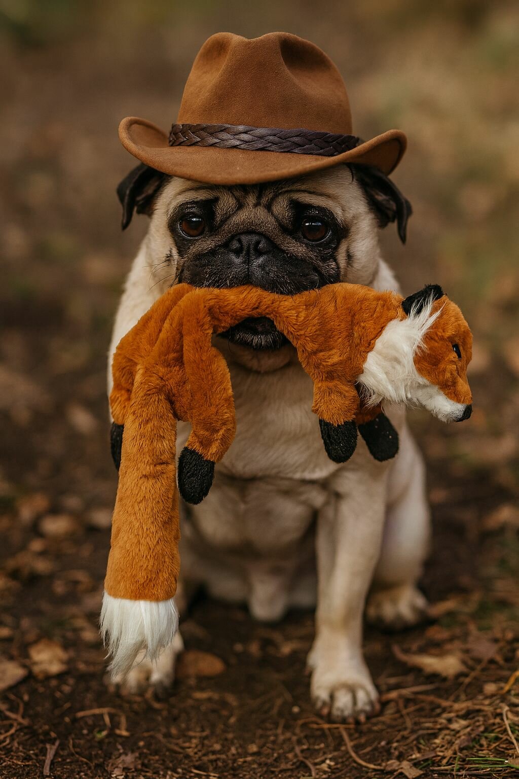 Мягкая игрушка для собак с пищалкой, лиса