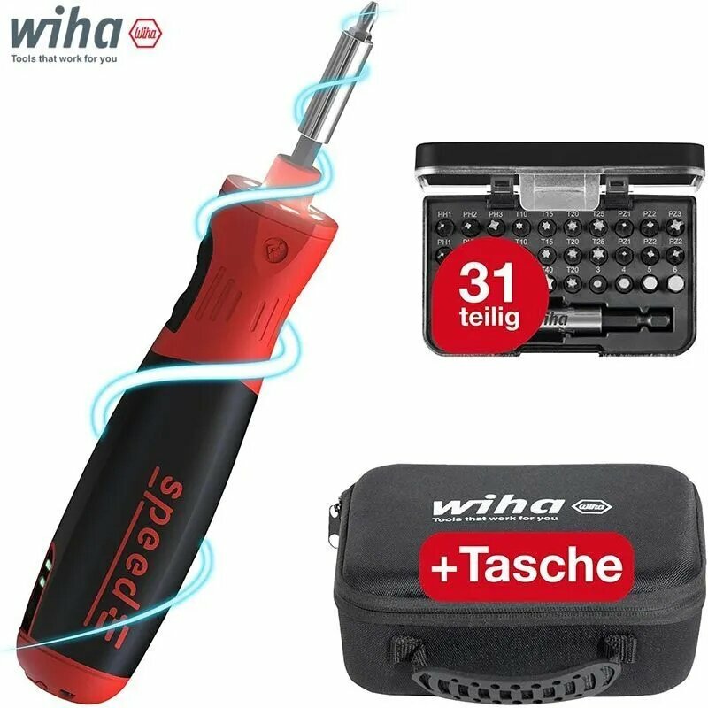 Wiha 45791 Электрическая отвертка speedE PocketDrive 31 набор бит