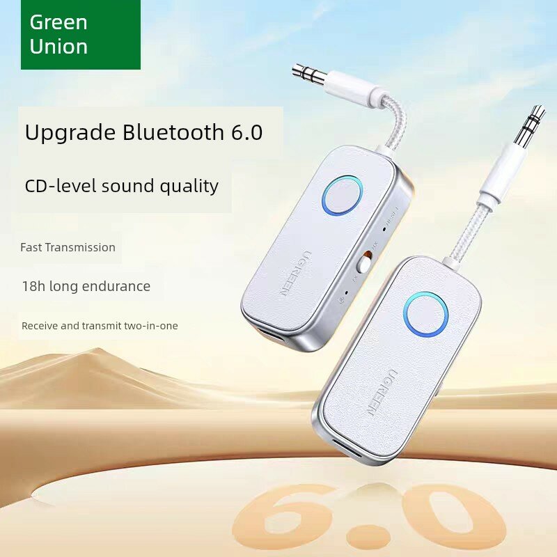 Bluetooth 6.0 Двойной режим аудиоадаптера трансмиттера и приемника с низкой задержкой, 18-часовая работа для мобильных