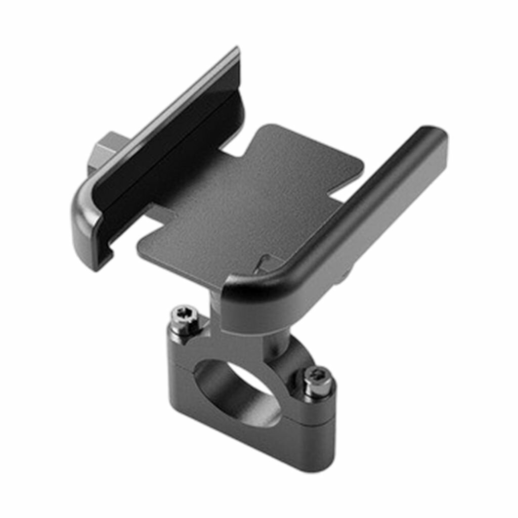 Подходит для рулей мотоциклов и велосипедов, универсальный регулируемый держатель мобильного телефона, алюминиевый сплав - черный крепление на руль