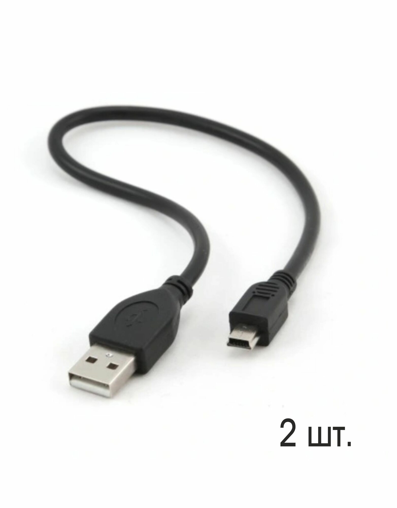 Кабель USB - miniUSB (CC-5PUSB2D-0.3M) 0.3 м, черный, 2 шт.