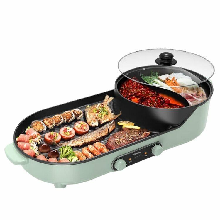 Электрогриль KONKA Shabu Shabu Green, цвет: konka keg-w100f shabu shabu green
