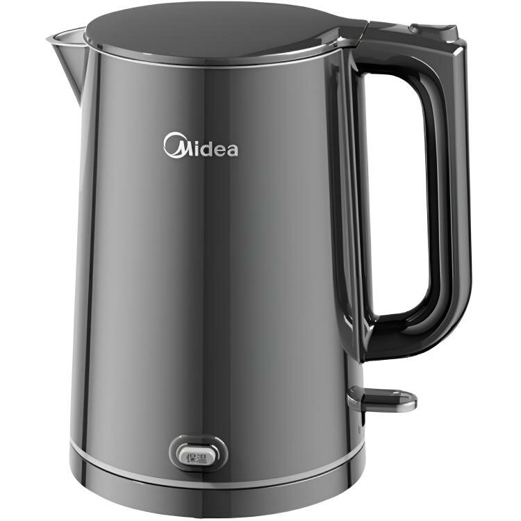 Электрический чайник Midea MK SHE1520, черный, 1500 мл, бесшовная монолитная внутренняя вставка, четырехуровневая защита