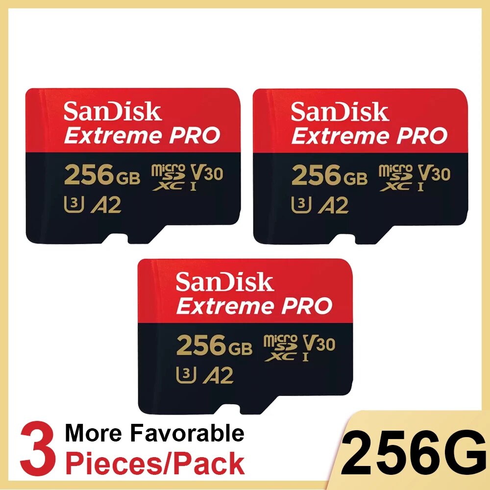 SanDisk Extreme Pro Micro SD карта памяти 64G 128G 256G 512G 1T 2TB 256GB-3PCS