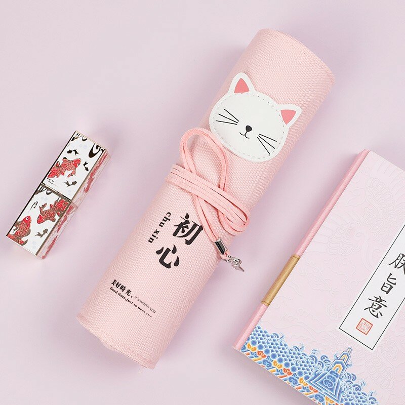 Пенал Sakura, многофункциональная складная сумка для карандашей, большая вместимость, креативная холщовая сумка для