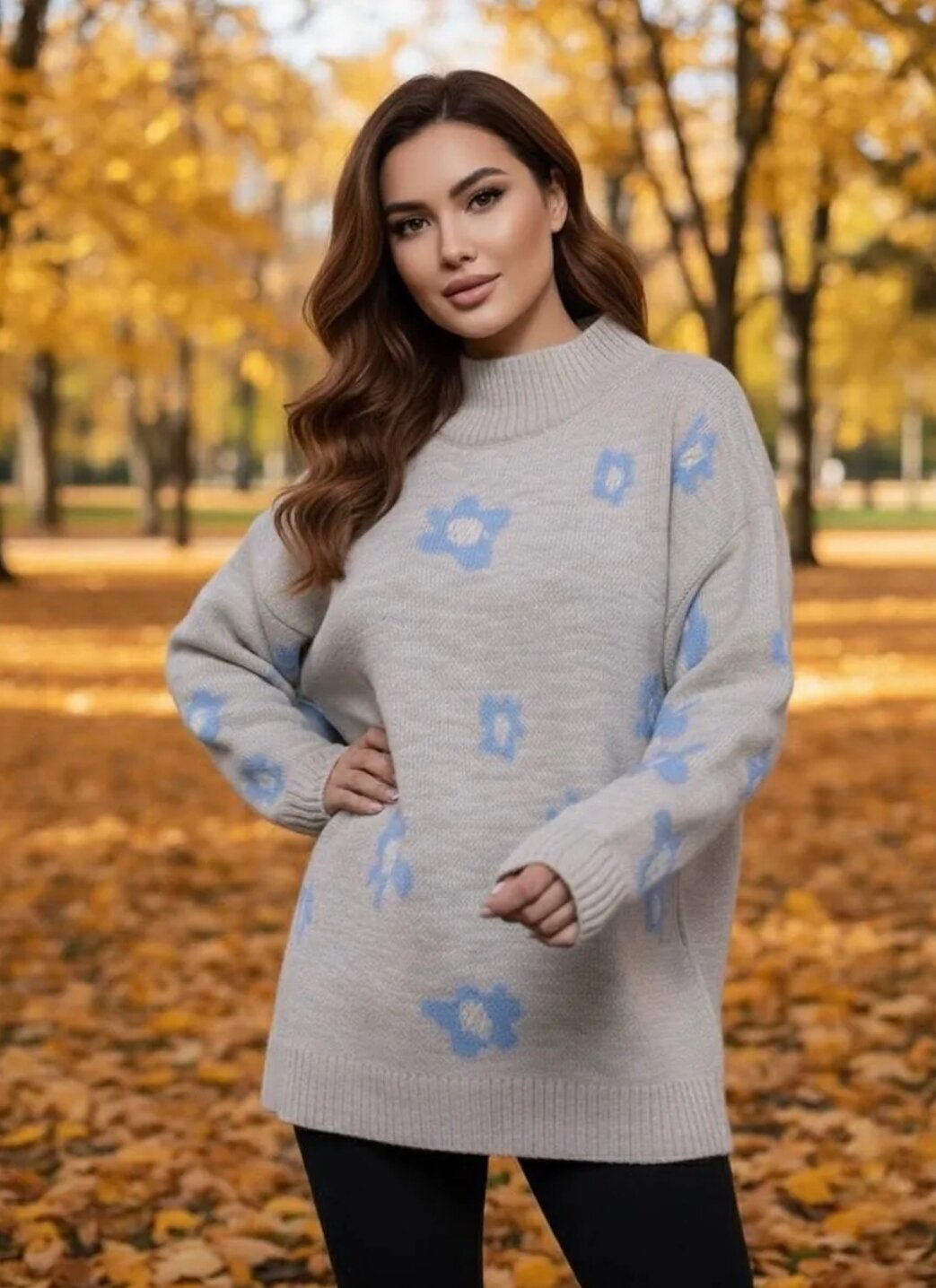 Свитер JoveMod, размер onesize, , белый, мультиколор, экрю, голубой, желтый, золотой, бесцветный, бежевый — фото 1