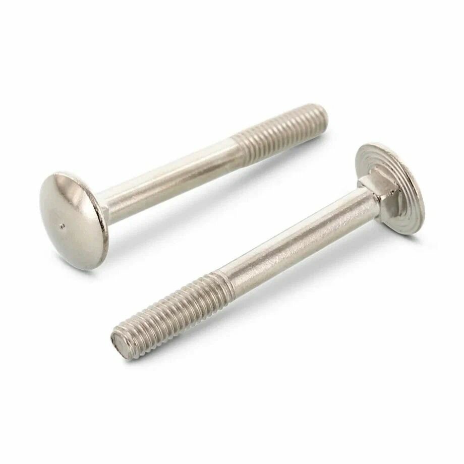 Болт мебельный DIN 603 M12х40 мм, неполная резьба, А2, нерж. с полукруглой головкой и квадратным подголовником, 2 шт
