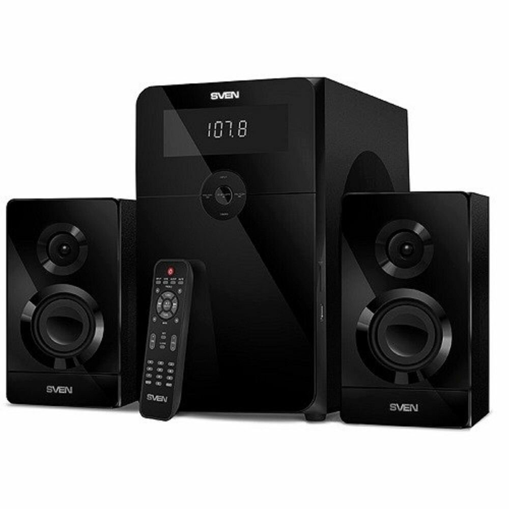 Sven Колонки AC MS - 2250, черный 80Вт, FM - тюнер, USB SD, дисплей, ПДУ, Bluetooth