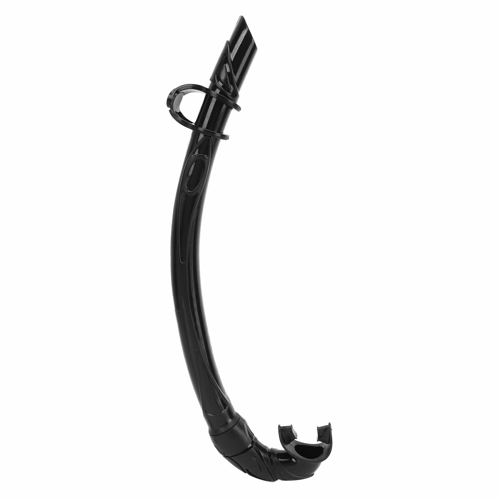 Diving Snorkel PVC Easy Breath Snorkeling Tube with Comfortable Mouthpiece for Free Black