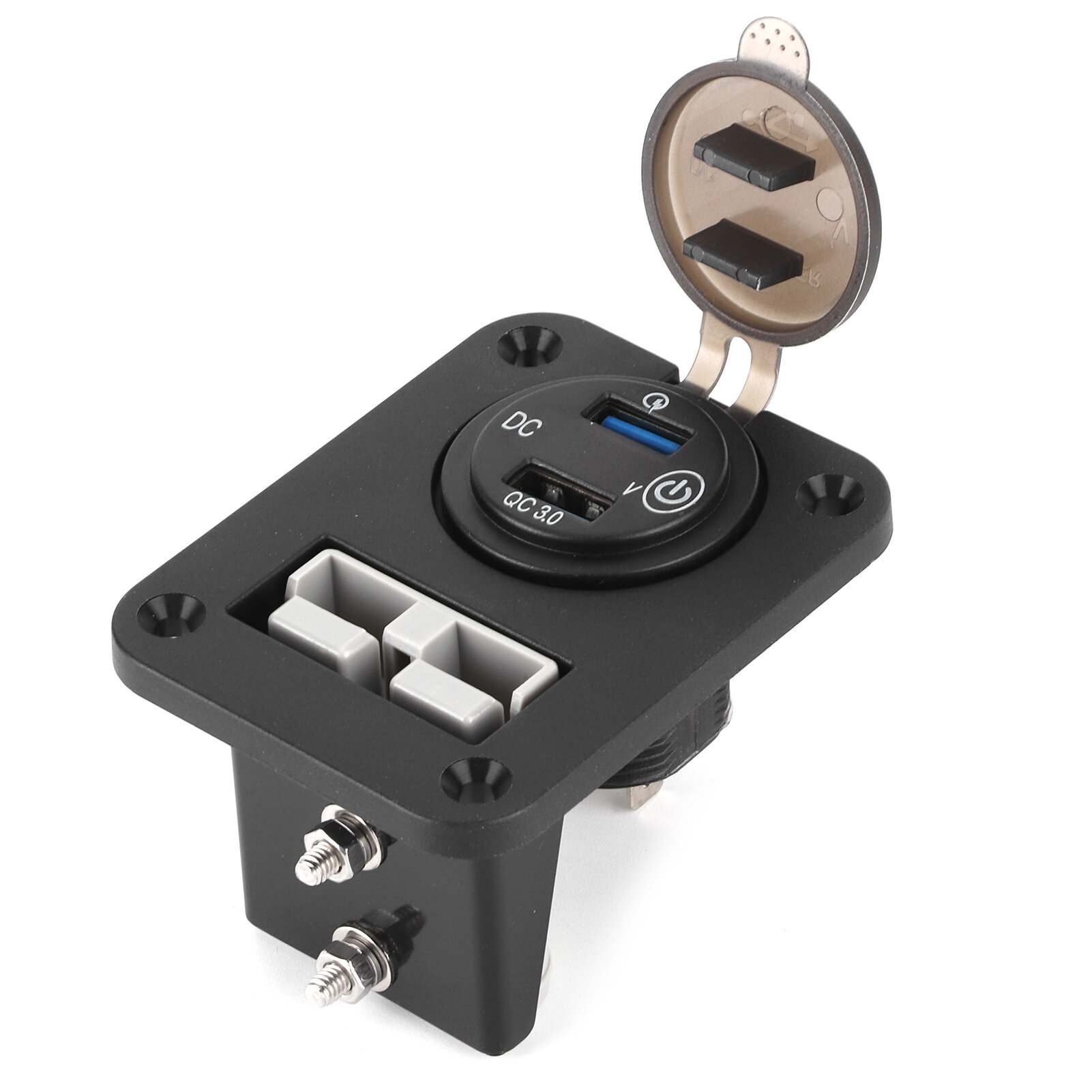 Адаптер для автомобильного зарядного устройства с двумя USB портами и вольтметром для 12-24V грузовиков, мощность 50А 600W