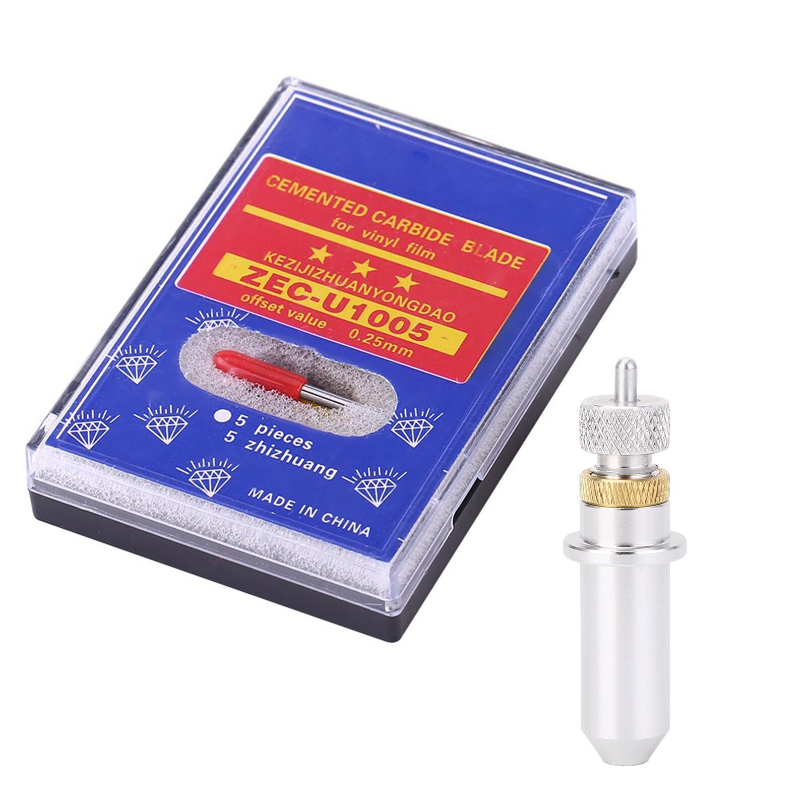 15 лезвий для плоттера из вольфрамовой стали, режущий инструмент 30, 45, 60 градусов с держателем