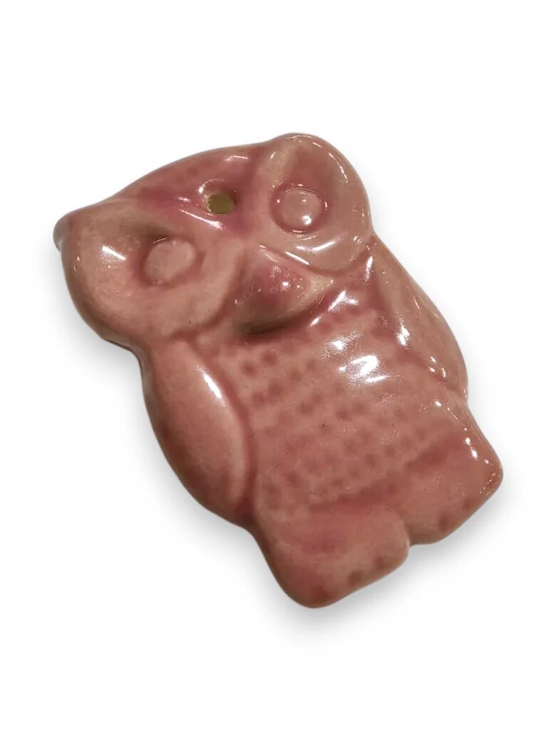 Подставка под благовония розовая сова (керамика, 6 х 4,5 см.), 1 шт.