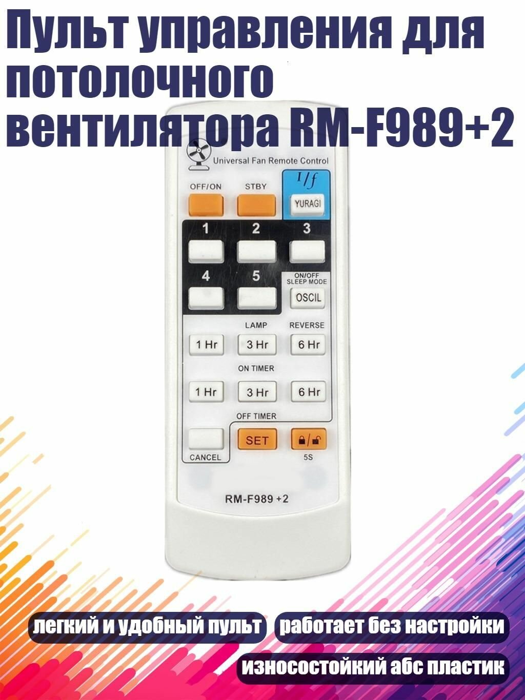 Пульт управления для потолочного вентилятора RM-F989+2