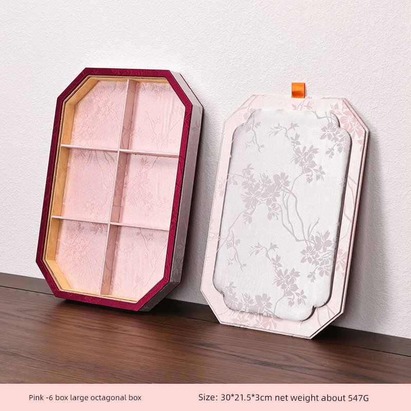 Розовая 6-отсечная большая шкатулка для нескольких аксессуаров, элегантная