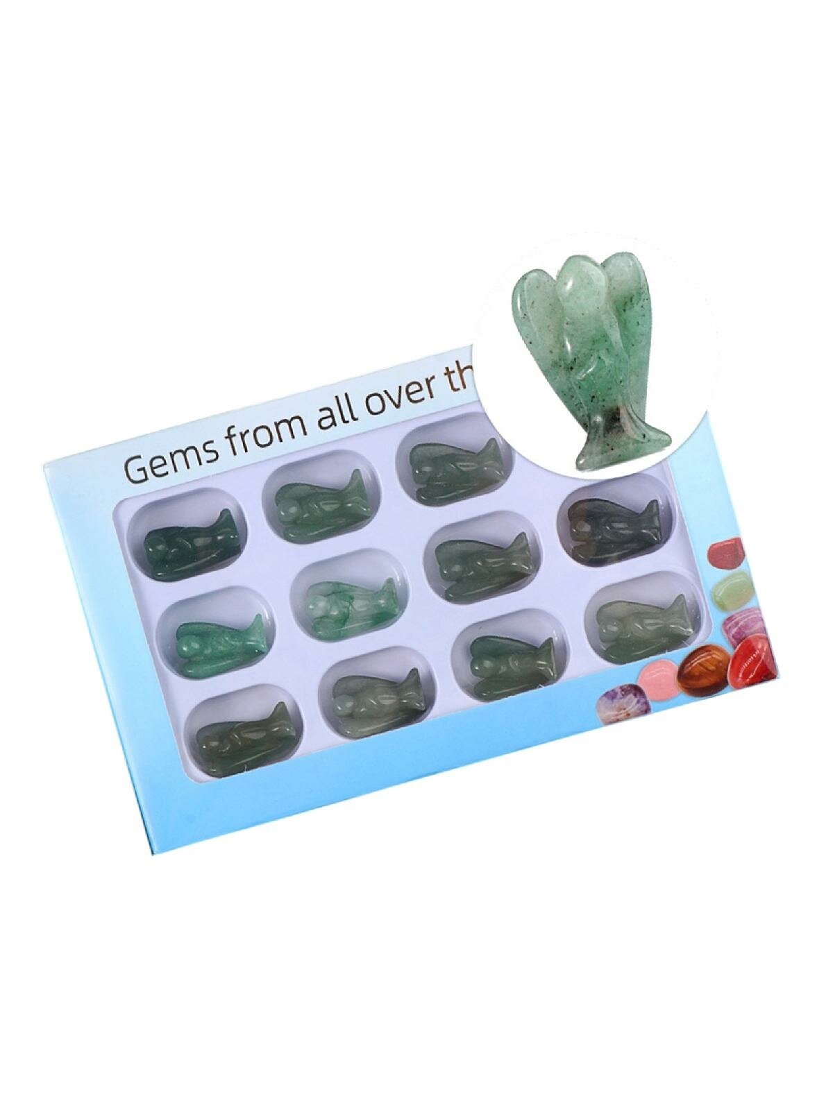 Элегантный Набор хрустальных Статуэток Ангела Ручной Работы из камня Для Медитаций И декоров