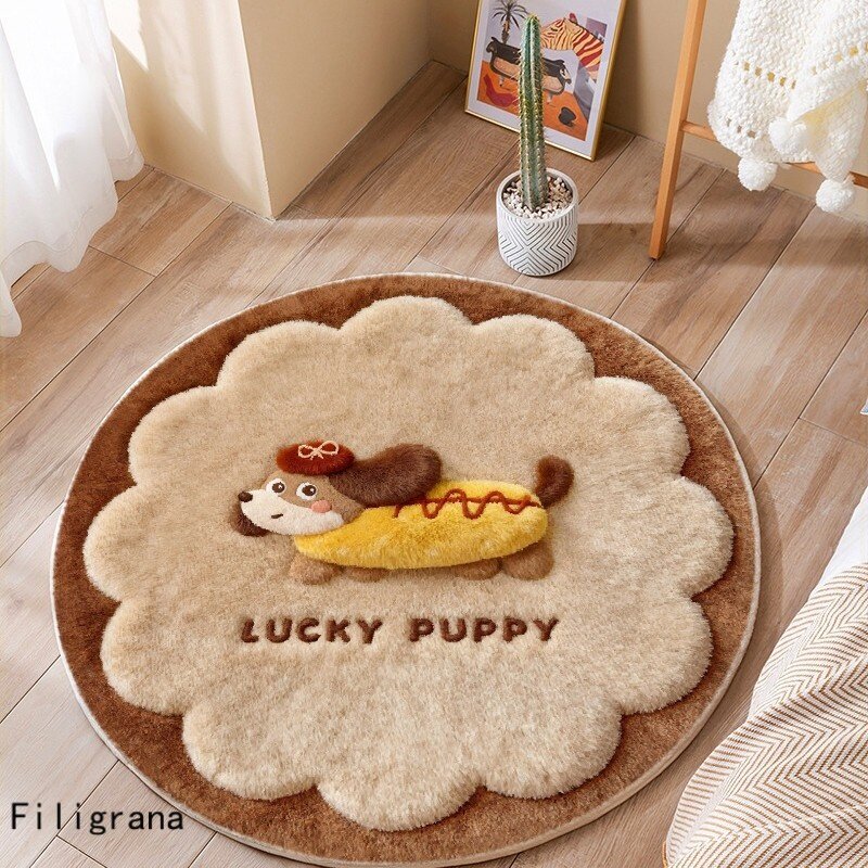 Круглый ковёр Filigrana Cartoon 3D из искусственного кашемира для гостиной, дивана и детской комнаты60cmX60cm
