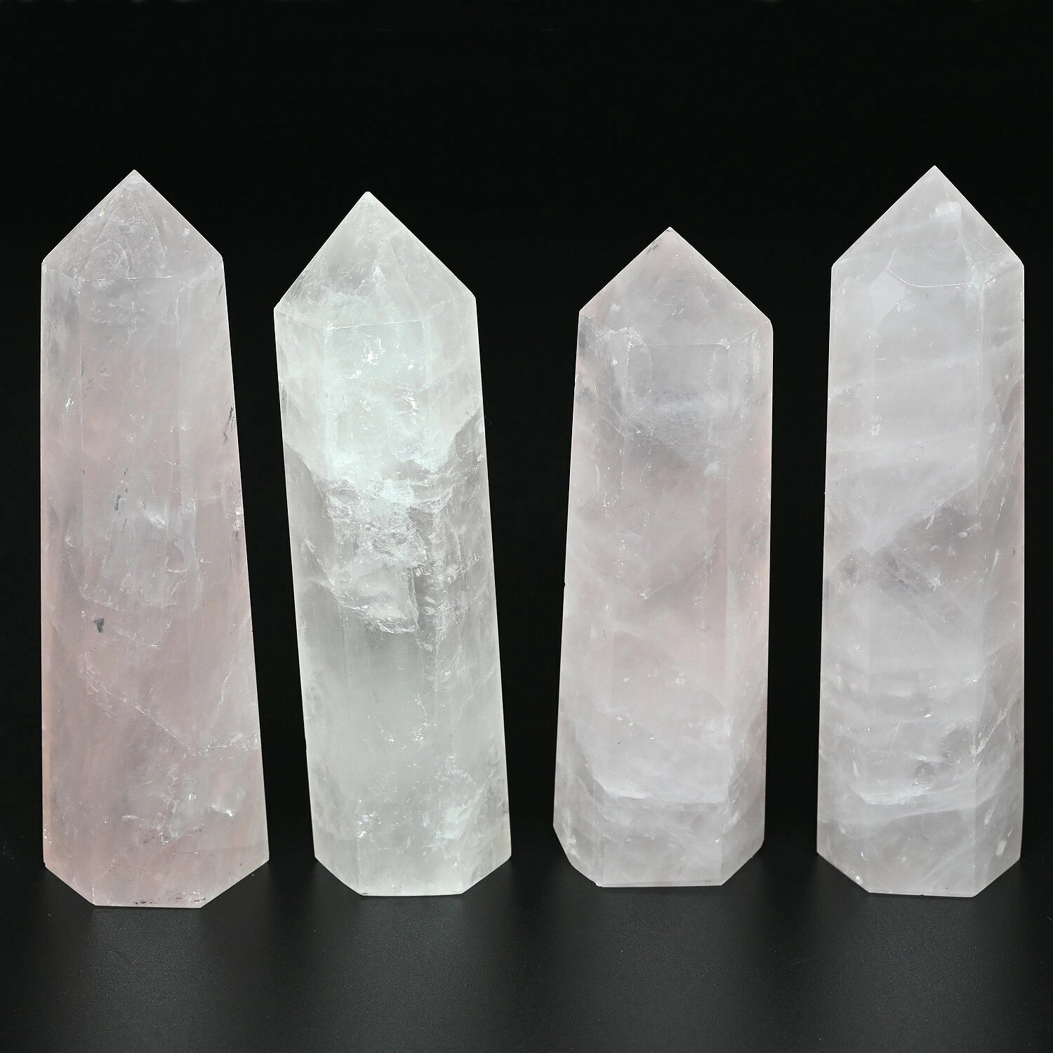 Кристалл розового кварца "Карандаш" 24*24*90мм, 80-89г .