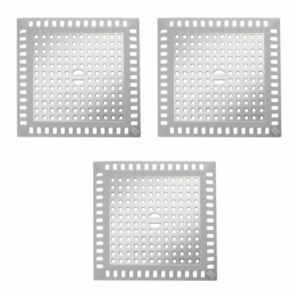 3 шт. Дренажная решетка для ванной из нержавеющей стали, - Квадрат 304