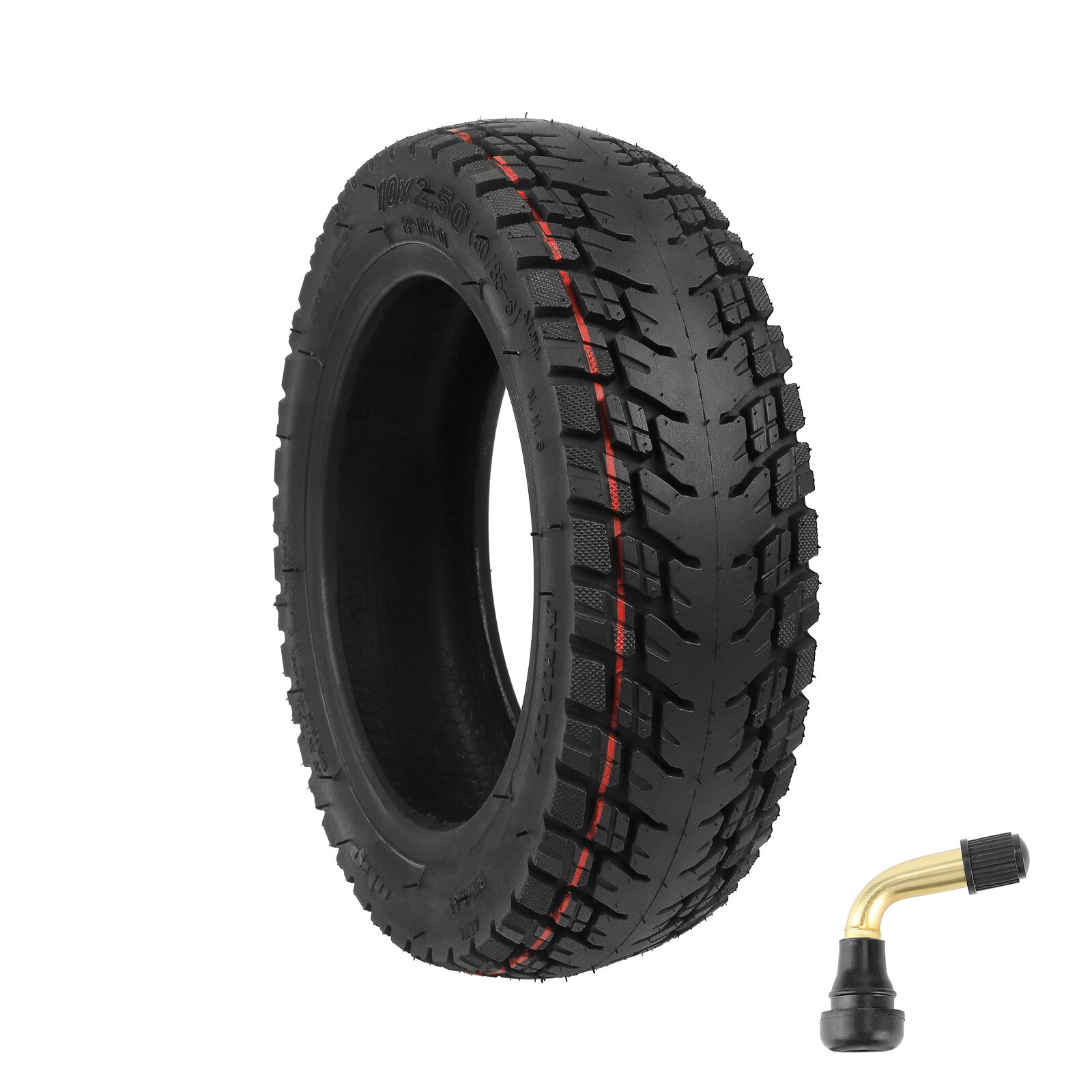 Ulip 10x2.5 Tubeless Tire 60/85-6 Off-Road Vacuum 10 Inch Electric Scooter Explosion-Proof Inflatable Rubber Tyre with Nozzle