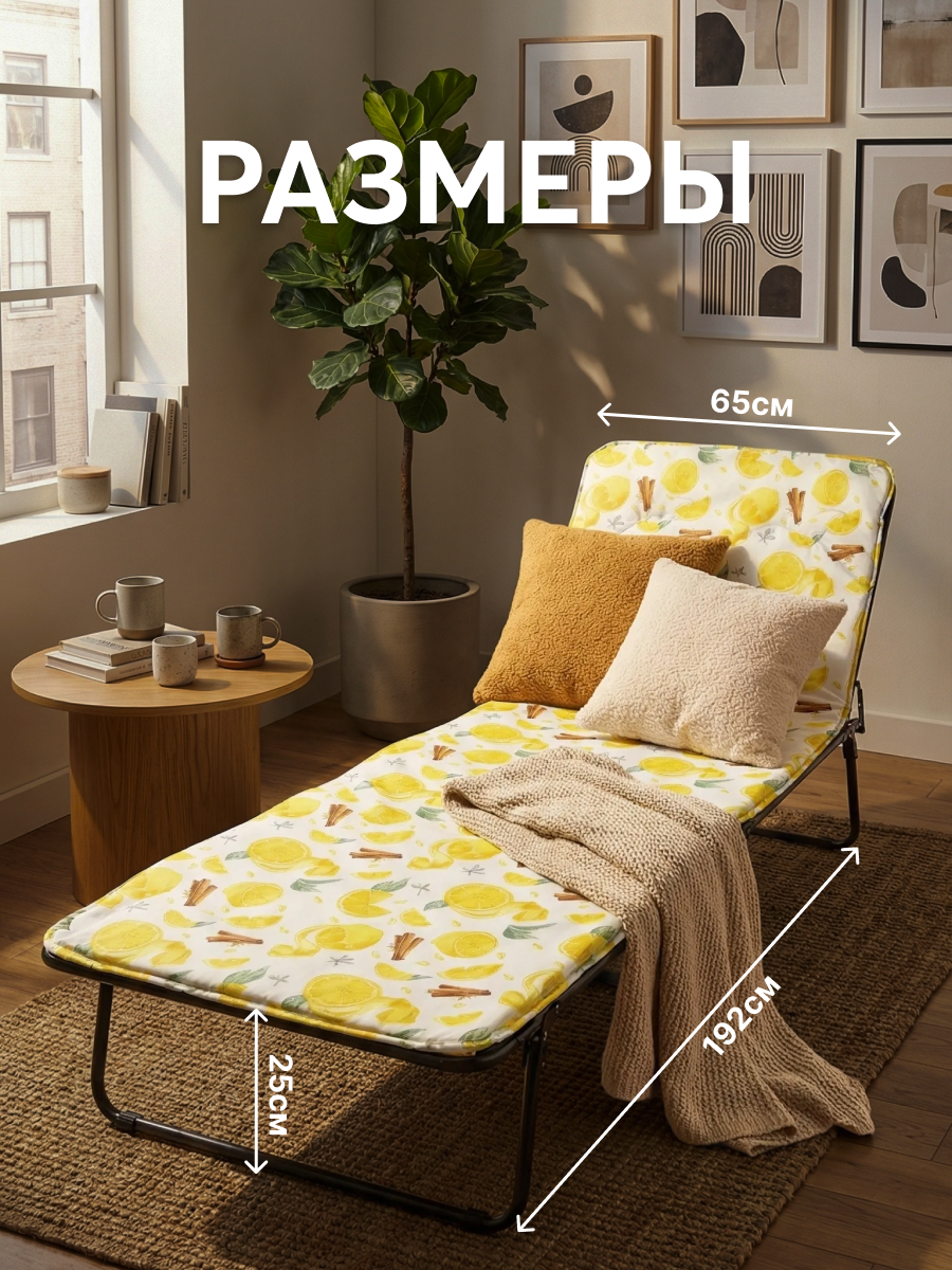 Раскладушка ольса стефания с86а, раскладная кровать для взрослых, с матрасом, до 120 кг.