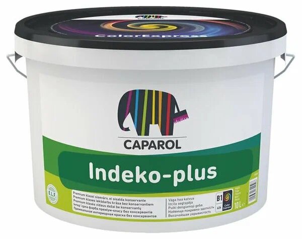 Краска Caparol Indeko Plus для стен и потолков, матовая 10л белая