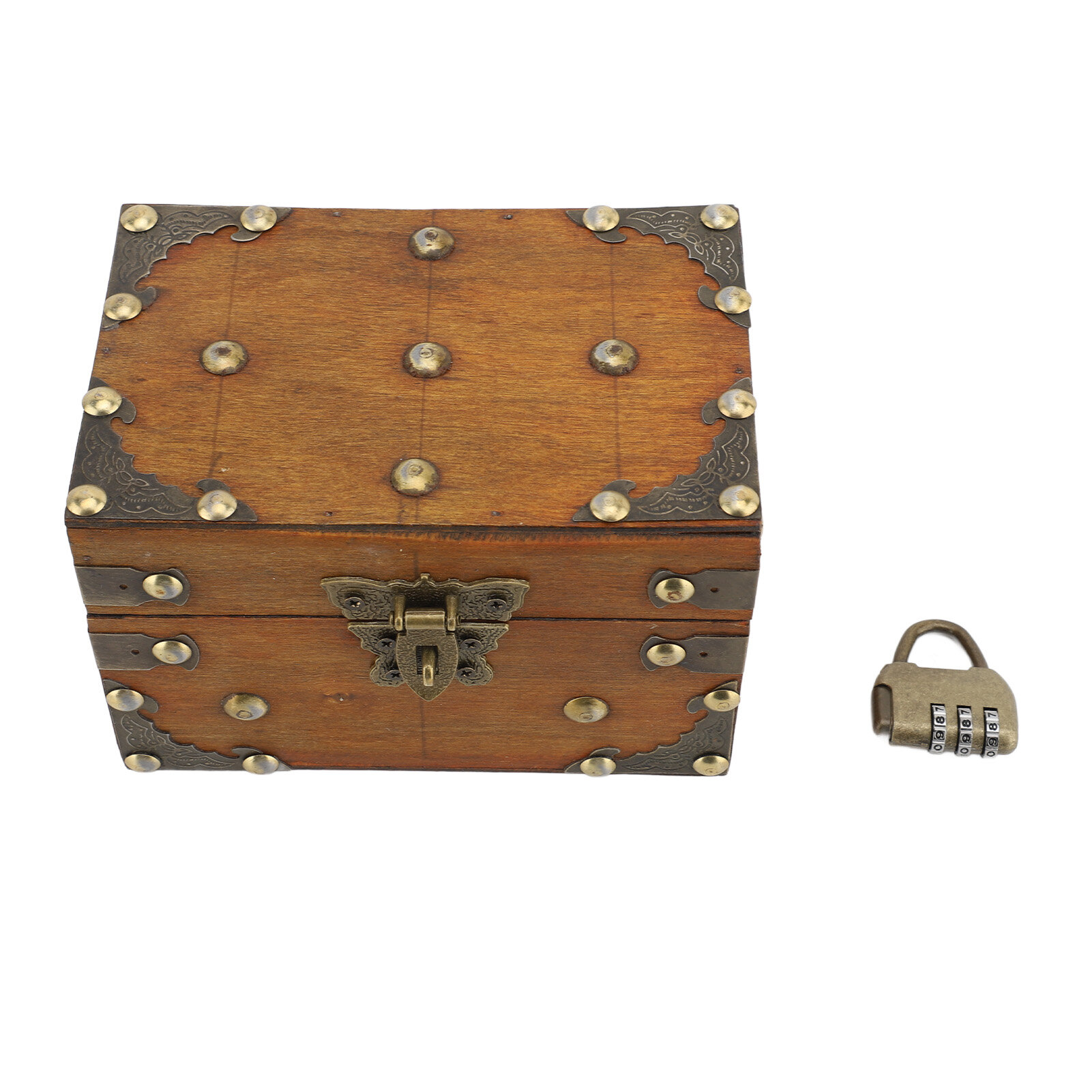 Винтажная шкатулка для хранения вещей, 14,8x10,2x9,8 см, декоративный ретро-сундук с кодовым замком.