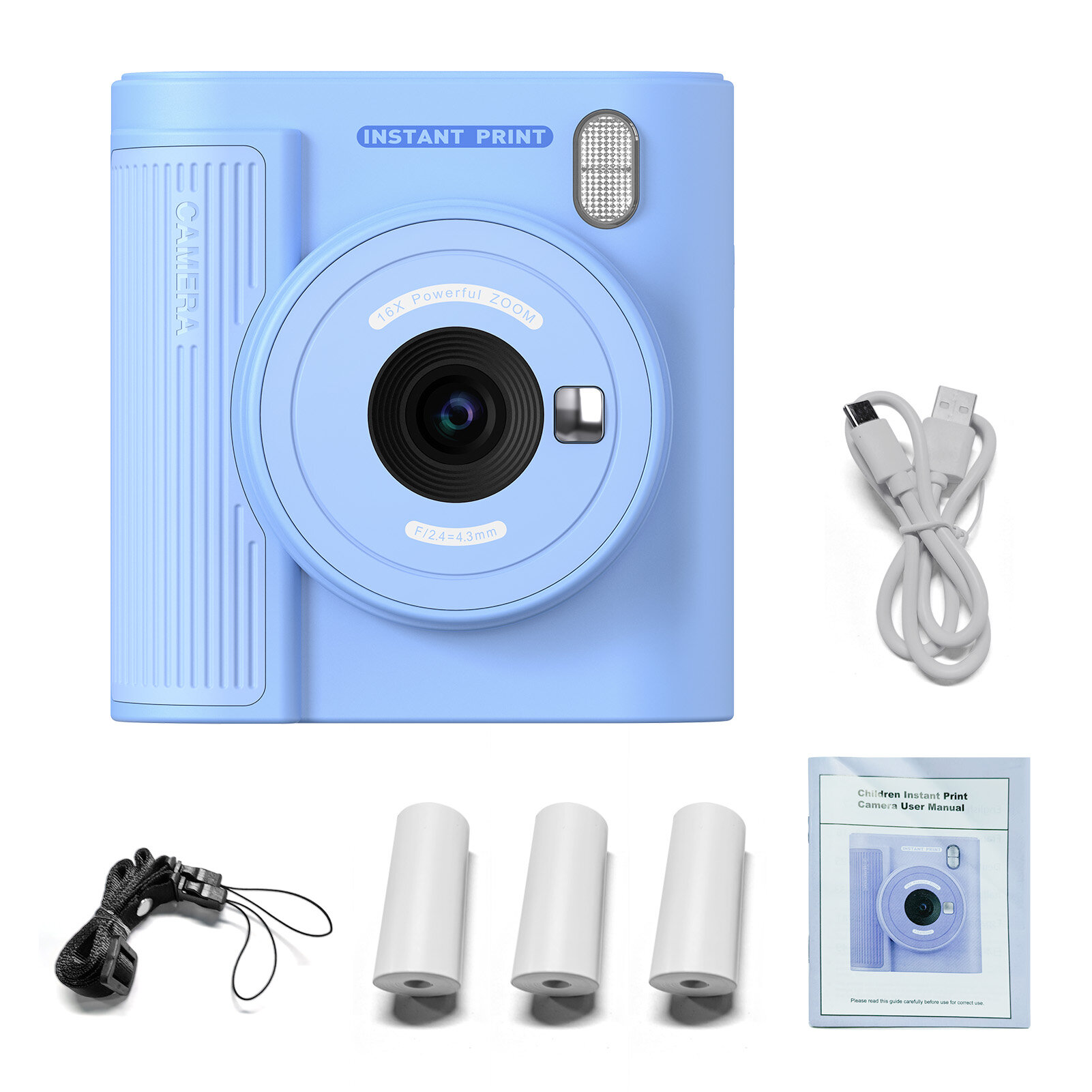 Детская мгновенная печать камера 1080p высокая цифровая цифровая камера без чернил тепловой принтер с печатной бумагой и подарками для карт 32 г для девочек и мальчиков