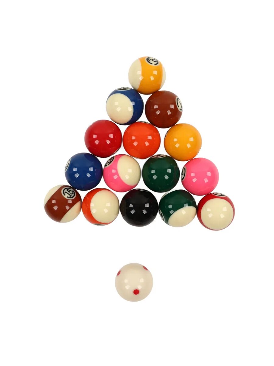 Бильярдные шары 5,72 см, 16 шт, набор шариков из смолы для