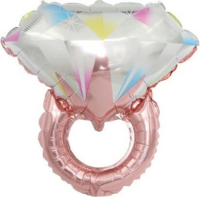 Воздушный шар Falali 27', 69 см, фигурный, кольцо с бриллиантом, розовое золото