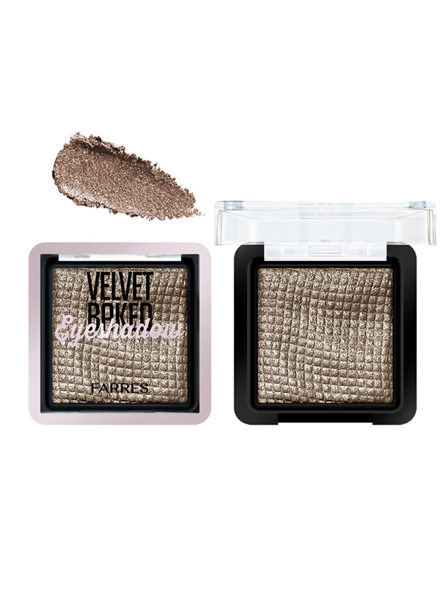 Тени для век Farres запеченные бархатные, тон 03 античный бронзовый