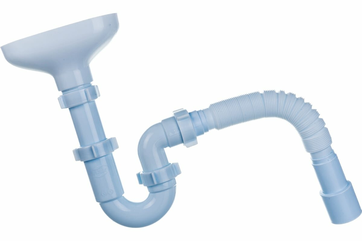 Сифон АНИ Пласт трубный, с разрывом струи 1 1/2'x40, гофрированный 40х40/50 вып/воронка DR0115 025-0516