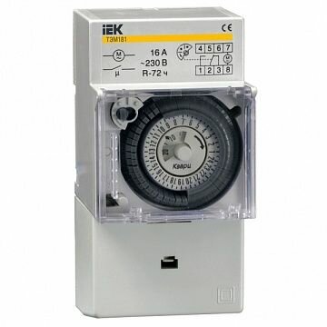 Таймер ТЭМ181 аналоговый 16А 230В на DIN-рейку. MTA20-16 IEK