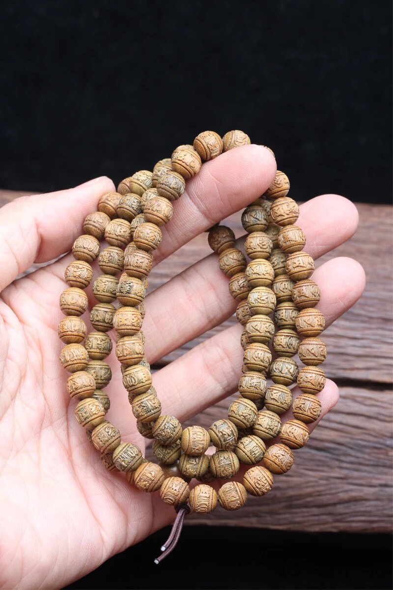 Зеленые бусины из сандалового дерева 8 мм, 108 шт, браслет 8mm