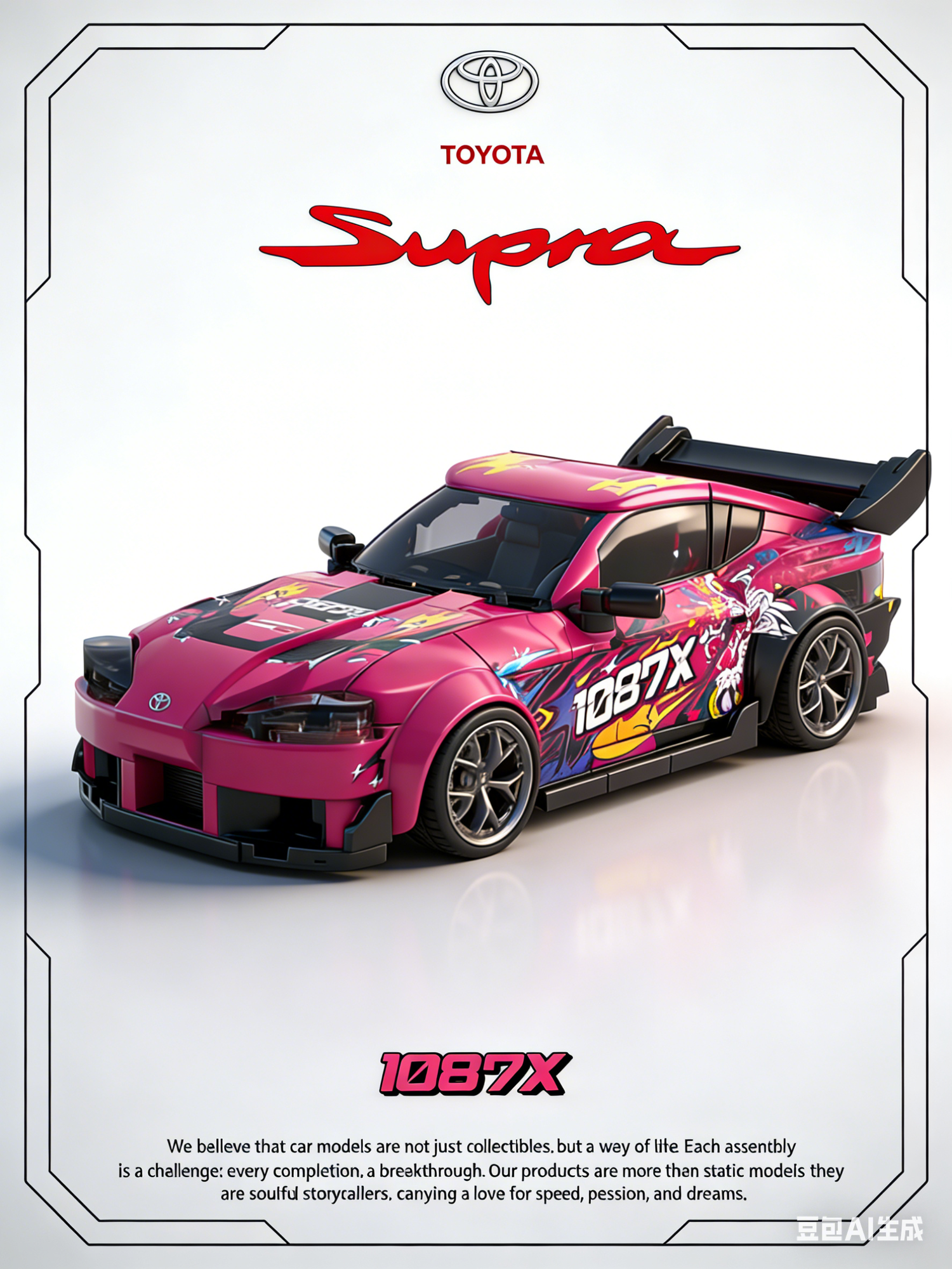 /Toyota Supra/ японский гоночный автомобиль JDM, Подарочный набор детских машина игрушек.415 деталей