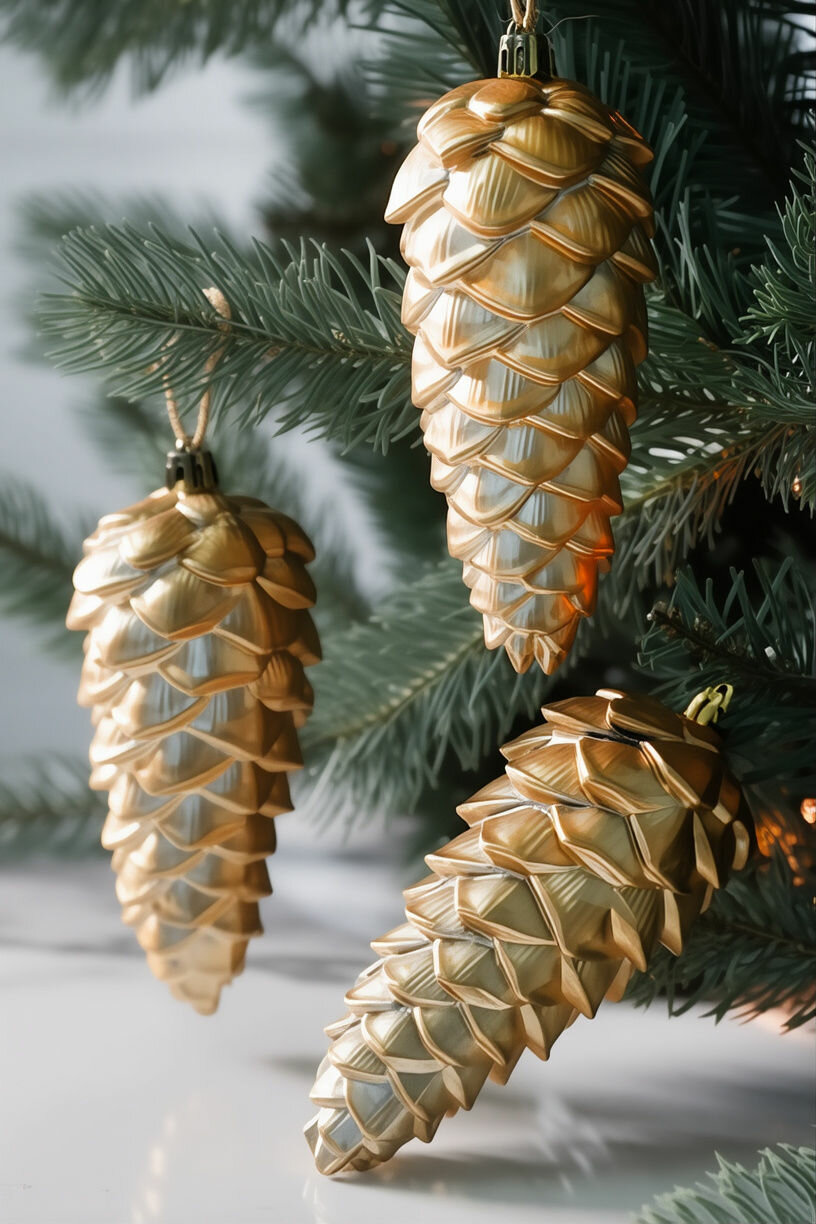 Набор ёлочных украшений шишки: привет из шварцвальда, пластик, бежевый, 14 см, 3 шт, Winter Deco 2000032