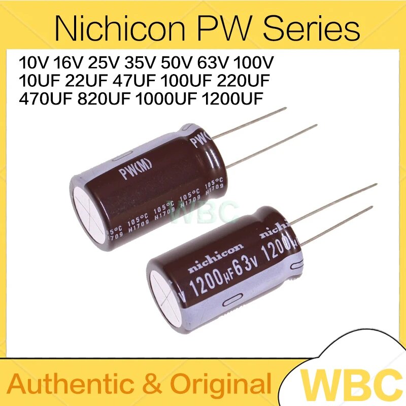 Nichicon PW 25V100UF 6x11мм, 10шт