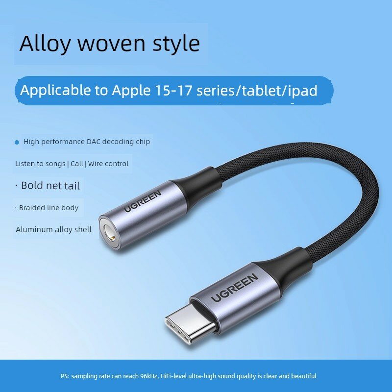 Адаптер для наушников Greenlink подходит для проводных наушников Apple 17/16 iPhone 14/15, адаптер с сертификацией MFi,