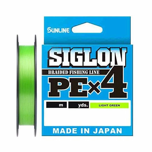 Леска плетеная (шнур) SUNLINE SIGLON PEх4 LIGHT GREEN (SPEX4150LG-15 (150 м 0,209мм) )